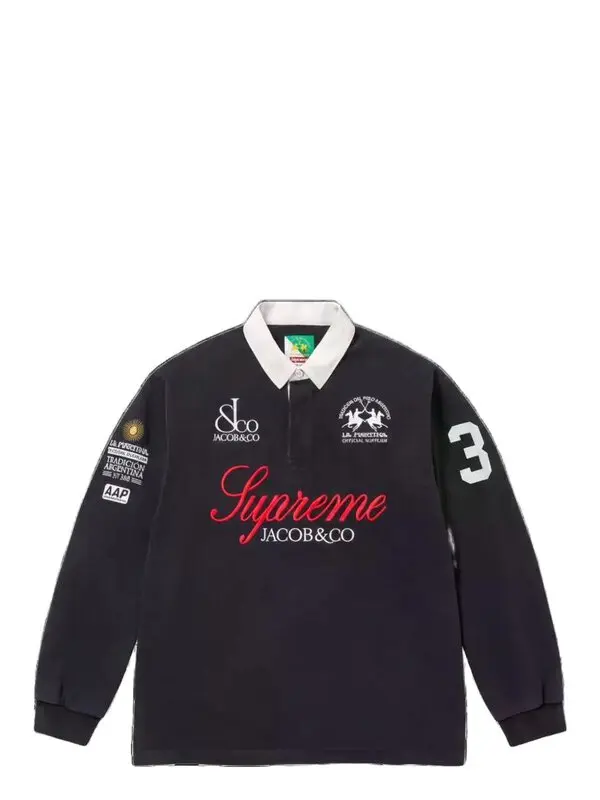 Supreme X La Martina Logo-print Polo Shirt - Black