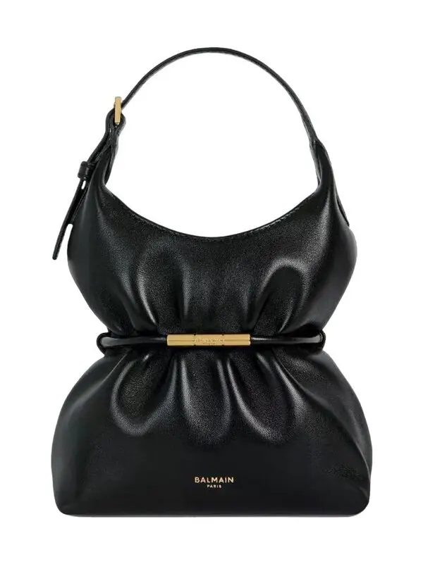 Balmain Sphynx Mini Bag In Smooth Leather - Black