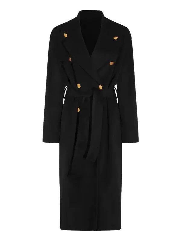 Alberta Ferretti Belted Double-breasted Coat - Black