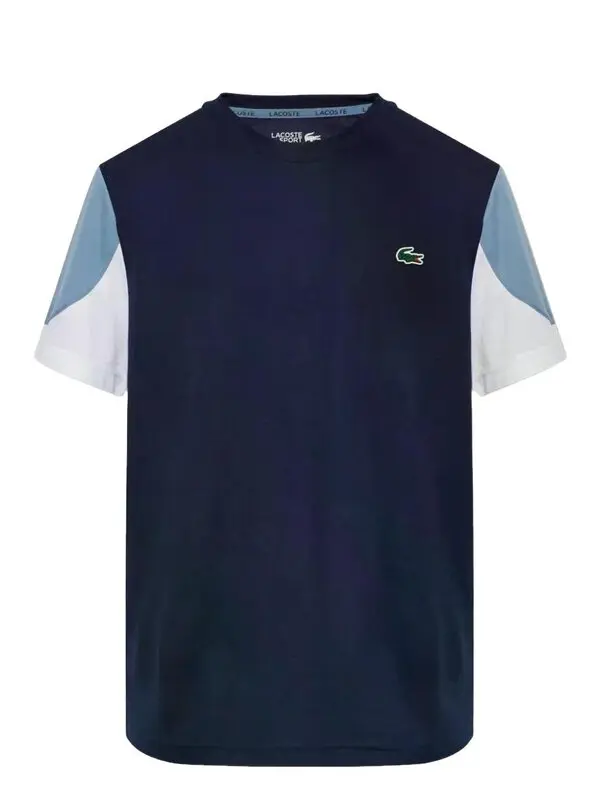 Lacoste Logo-patch Panelled T-shirt - Blue
