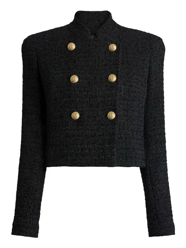Balmain Tweed Officer Jacket - Black