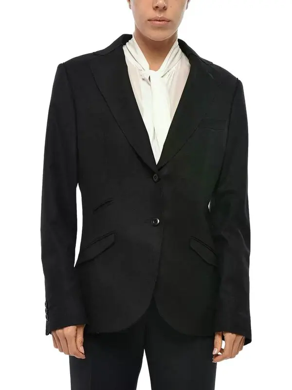 MAURIZIO MIRI Raw-edge Single-breasted Blazer - Black