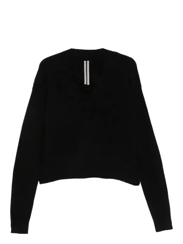 Rick Owens V-neck Long Sleeve Sweater - Black