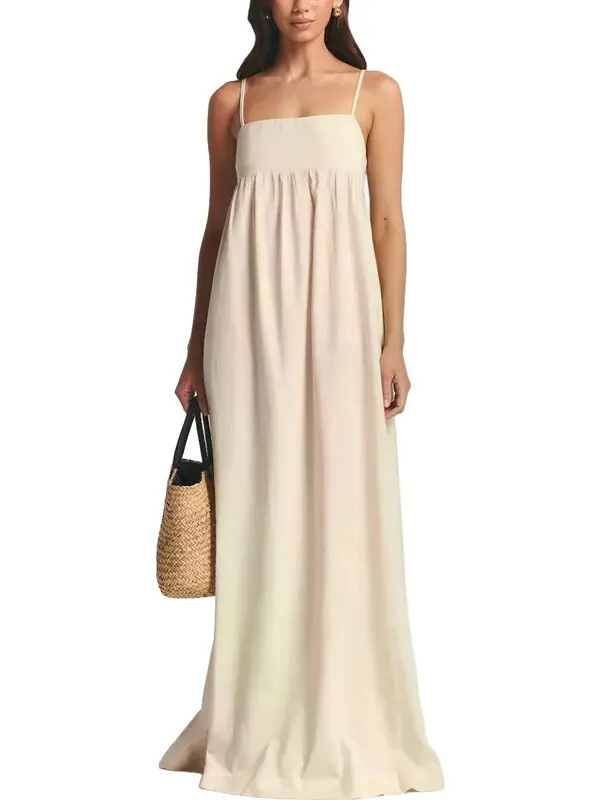 ST MRLO Empire-line Maxi Dress With Spaghetti Straps - Neutrals