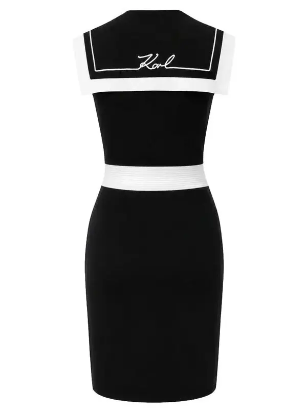 Karl Lagerfeld Sailor Collar Mini Dress - Black
