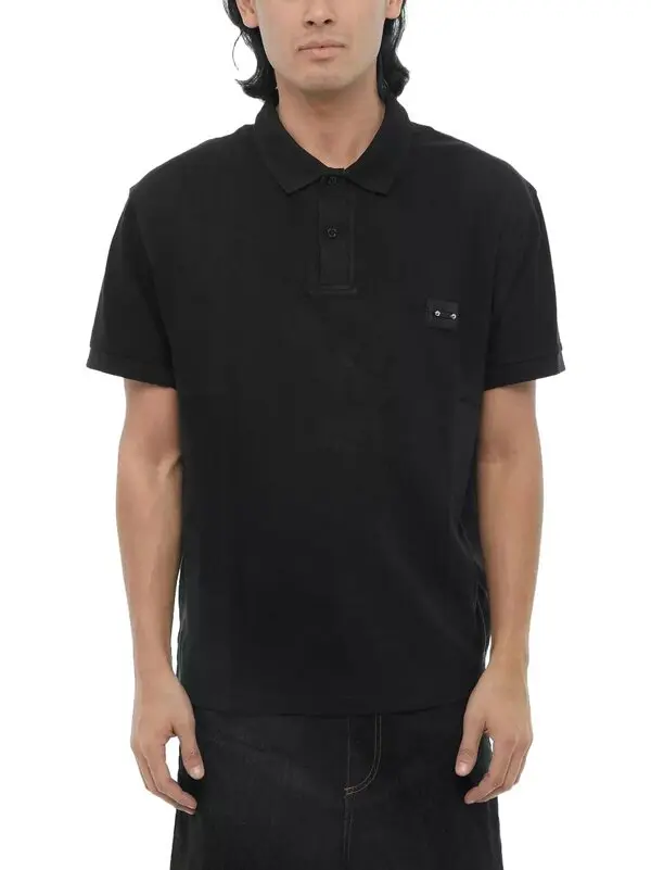 Neil Barrett Piercing-detail Polo Shirt - Black