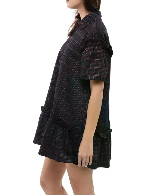 Viktor & Rolf Checked Ruffled Dress - Black