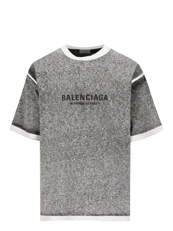 Balenciaga Logo-print Melange T-shirt - Grey