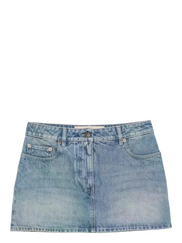 Valentino Garavani Vlogo Denim Mini Skirt - Blue
