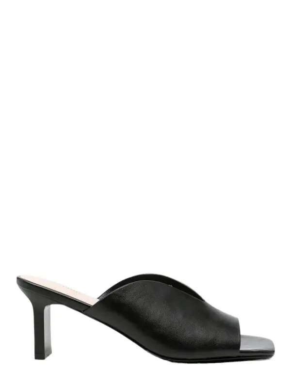 SERGIO MORETTI FIRENZE V-neck Square-toe Sandals - Black