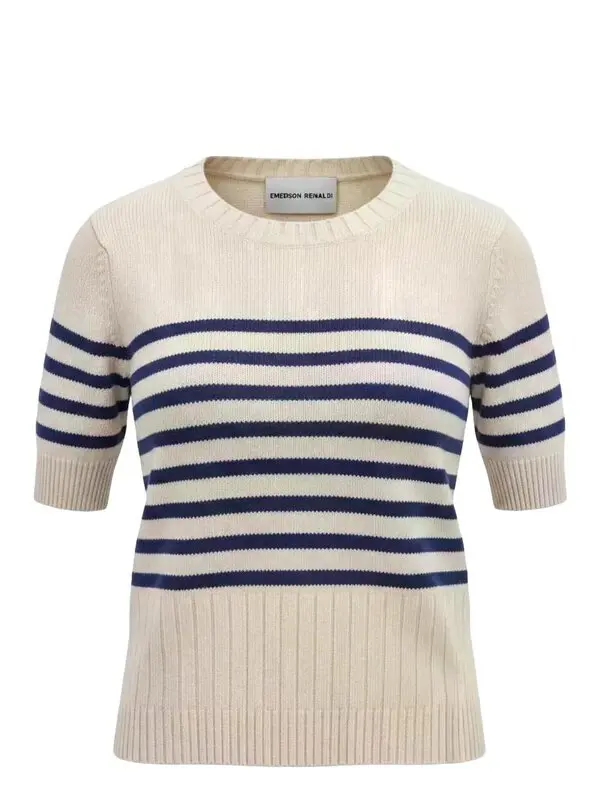 EMERSON RENALDI Striped Short-sleeve T-shirt - Neutrals