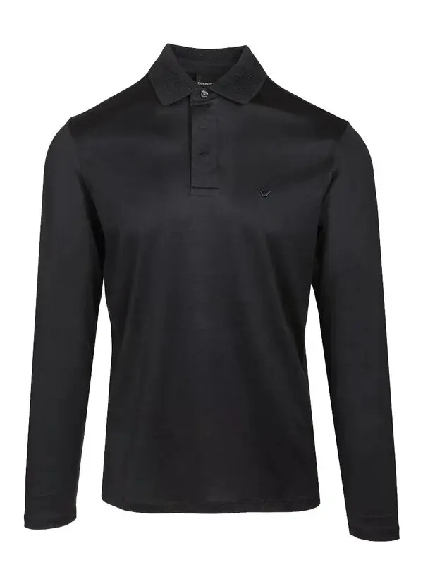 Emporio Armani Long-sleeve Polo Shirt - Blue