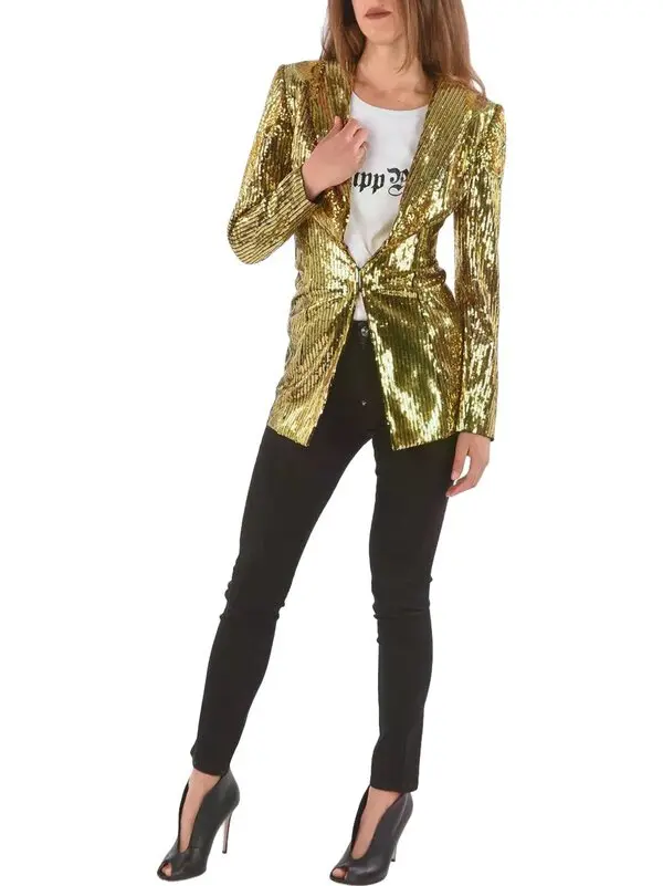 Philipp Plein Embellished Sequin Jacket - Gold
