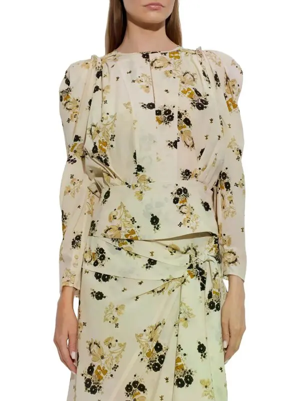 Isabel Marant Étoile Zarga Floral-print Top - Neutrals