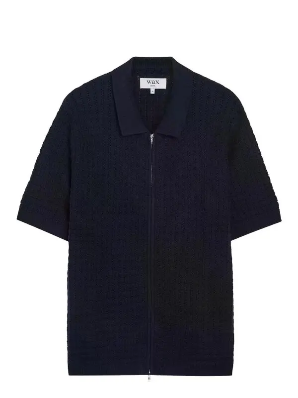 WAX LONDON Belle Pointelle-knit Polo Shirt - Blue