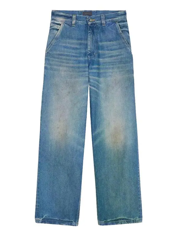 HAIKURE Faded Effect Wide-leg Jeans - Blue