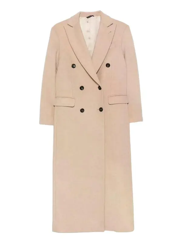 ERALDO Double-breasted Peaked-lapel Coat - Neutrals