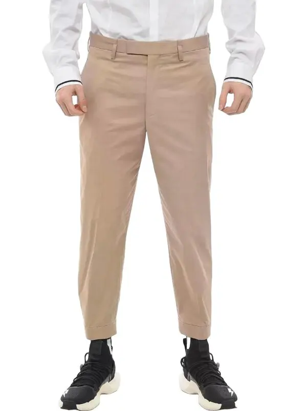Neil Barrett Cropped Tapered Trousers With Adjustable Ankle - Neutrals