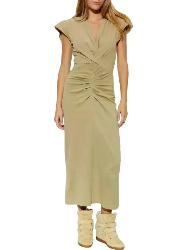 Isabel Marant Étoile Nadra V-neck Midi Dress - Neutrals