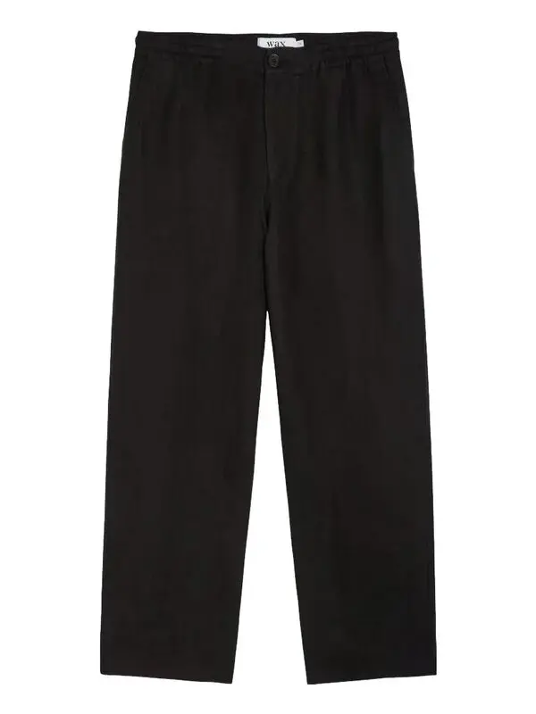WAX LONDON Glencoe Elasticated Waist Linen Trousers - Black