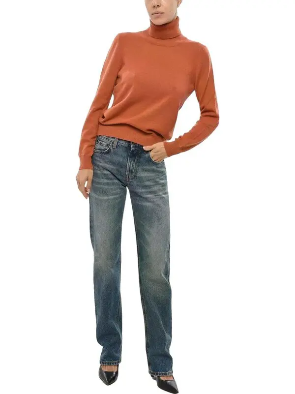 Malo Fine Knit Turtleneck Sweater - Orange