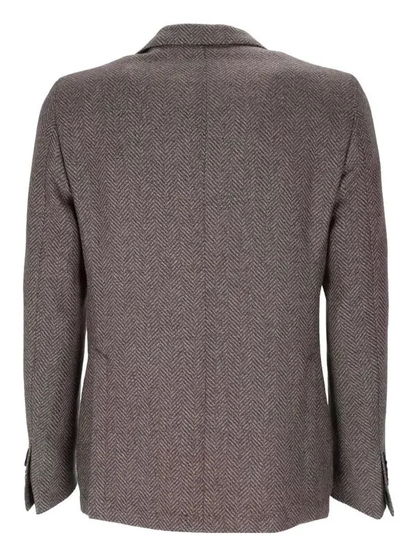 BRANDO Herringbone-pattern Blazer - Brown