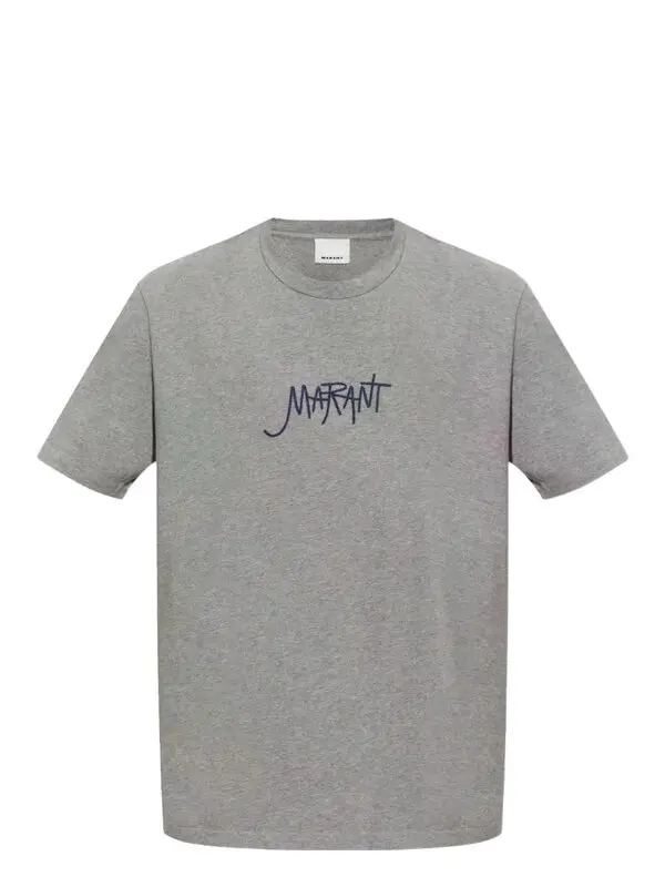 MARANT Honore Logo-embroidered T-shirt - Grey