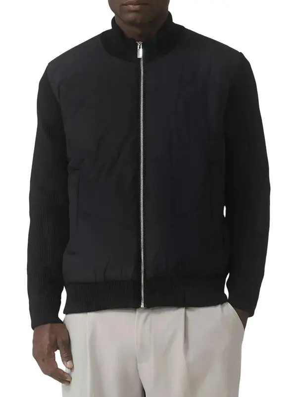 MAUVAIS Quilted Panelled Jacket With Ribbed Sleeves - Black