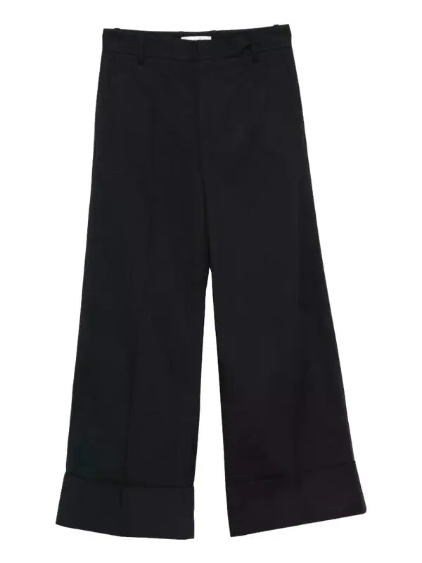 FRAME Navy Blue Cotton Palazzo Pants - Black