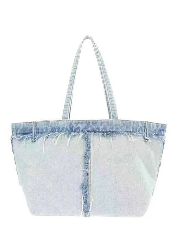 Alexander Wang Punch Frayed Denim Tote Bag - Blue