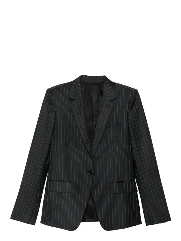 TOM FORD Pinstripe Single-breasted Blazer - Black