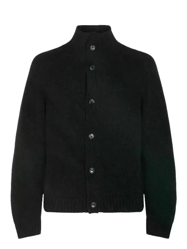 TOM FORD Ribbed Knit Button-up Cardigan - Black