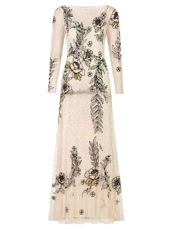 TEMPERLEY LONDON Lavinia Floral Embroidered Maxi Dress - Neutrals