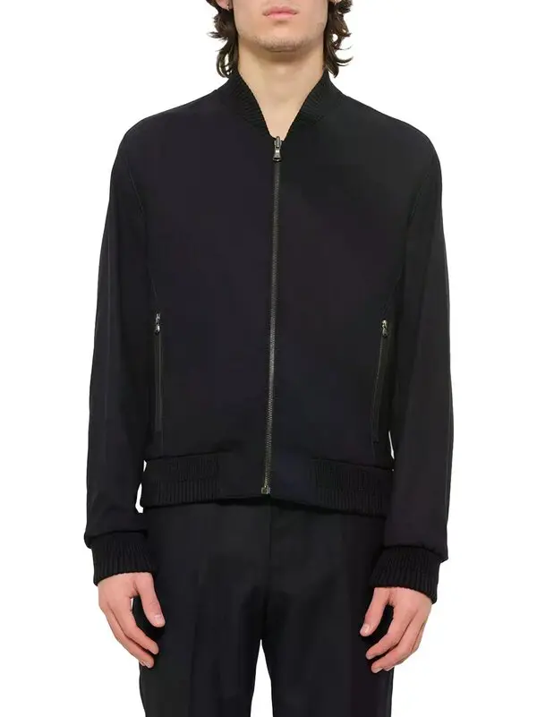 WOOYOUNGMI Zip-up Ribbed-trim Jacket - Black