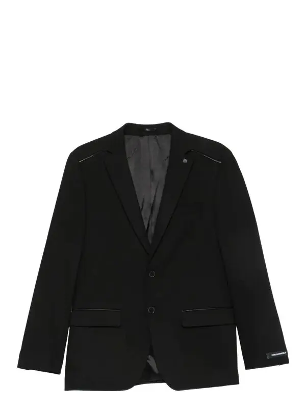 Karl Lagerfeld Tale Contrast-trim Single-breasted Blazer - Black