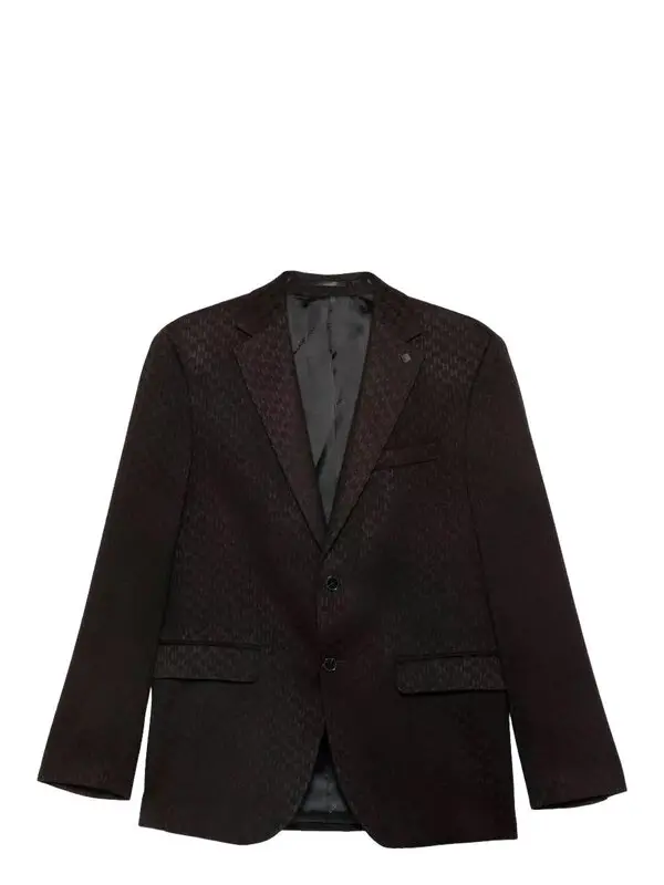 Karl Lagerfeld Monogram-pattern Notched-lapel Blazer - Brown