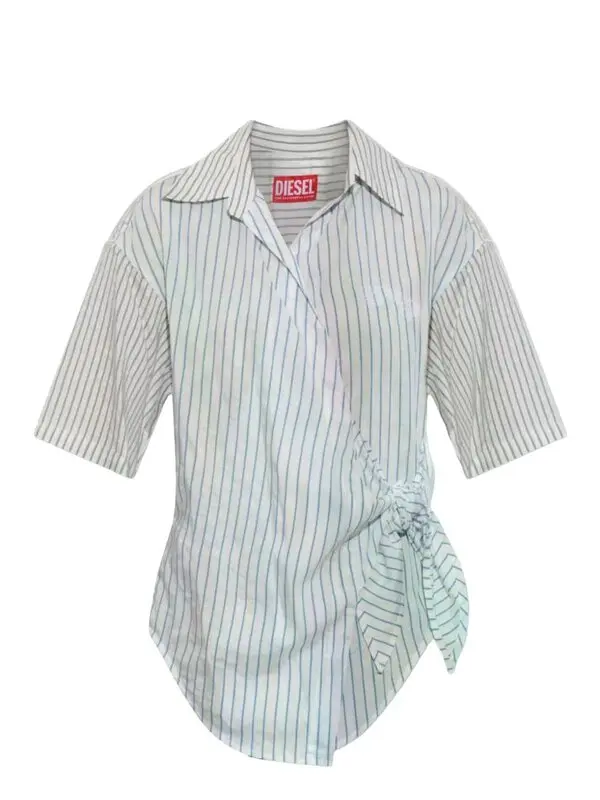 DIESEL® Striped Tie-fastening Shirt - White