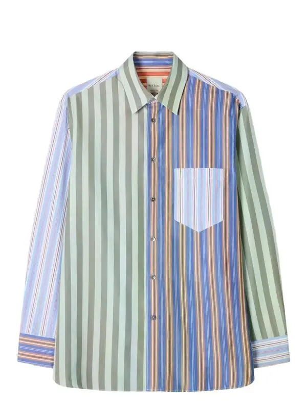 Paul Smith Mix-up Stripe Cotton Shirt - Green