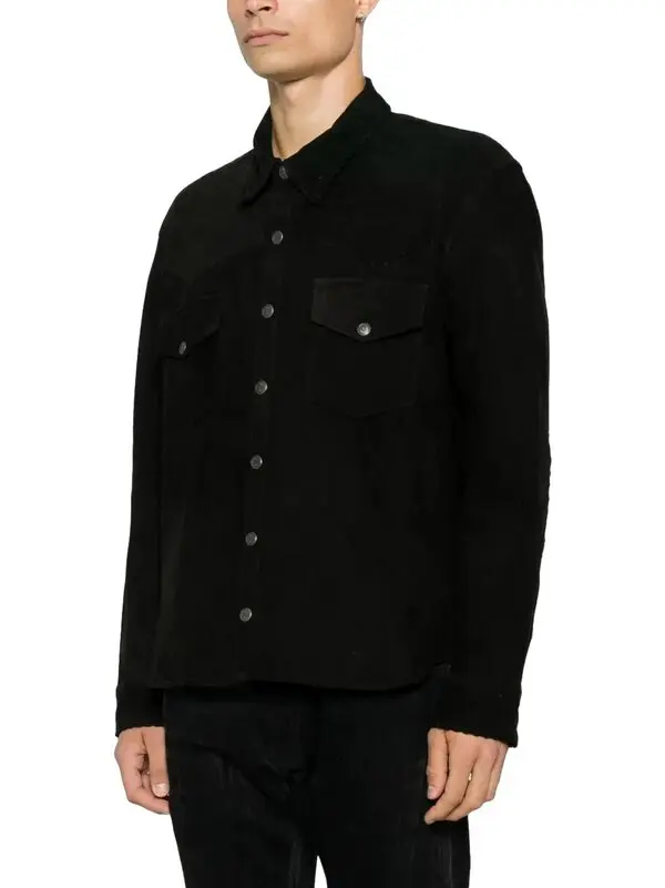ANTIK DENIM Whipstitch-detail Western-style Shirt - Black