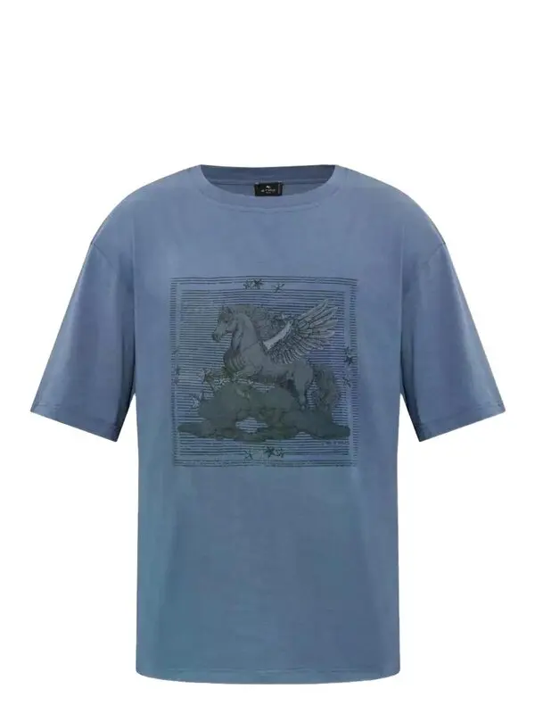 Etro Pegasus-print T-shirt - Blue