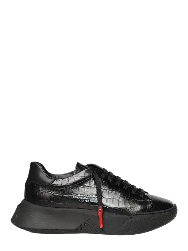 GIULIANO GALIANO Nemesis Crocodile-effect Sneakers - Black