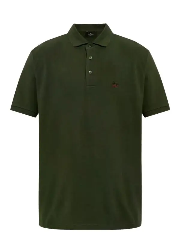 Etro Embroidered-logo Polo Shirt - Green
