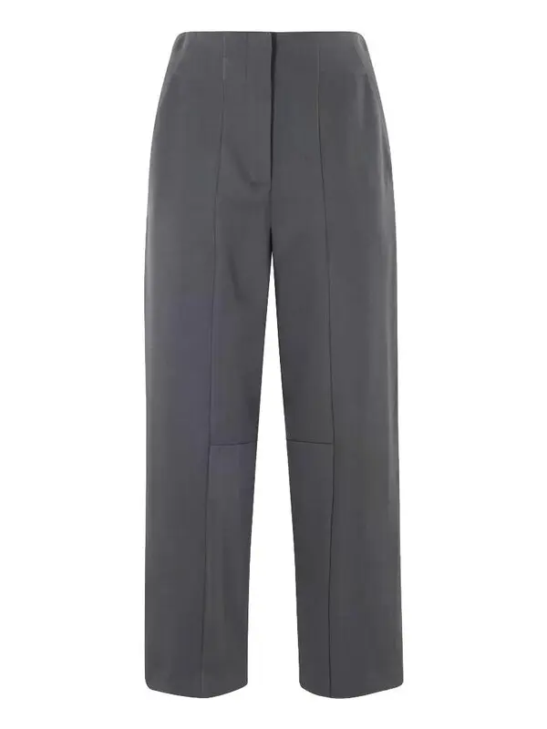 Erika Cavallini Twill Weave Wide-leg Trousers - Grey