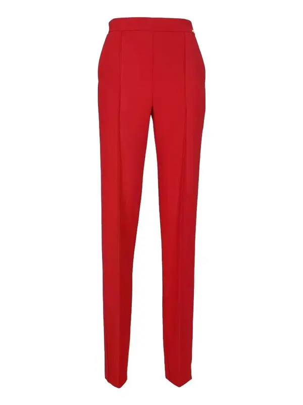 Elisabetta Franchi Pintuck Detail Trousers - Red