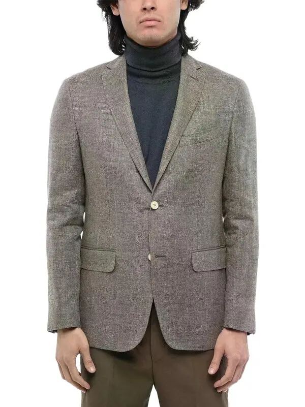 Corneliani Single-breasted Flap-pocket Blazer - Brown
