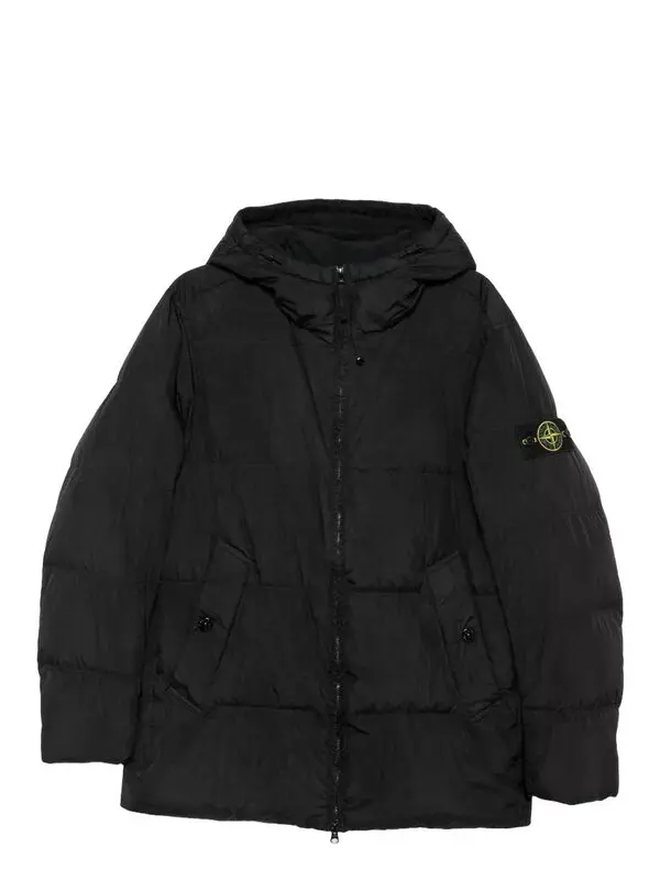 Stone Island Compass Patch Quilted Jacket - Black