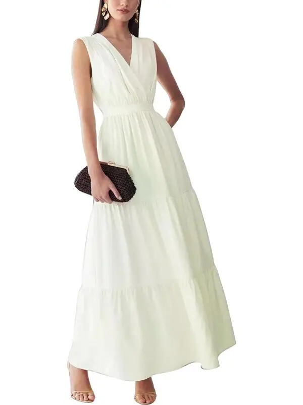 ST MRLO Sleeveless Tiered Maxi Dress - Neutrals