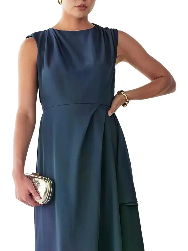 WILLA Giselle Sleeveless Midi Dress - Blue