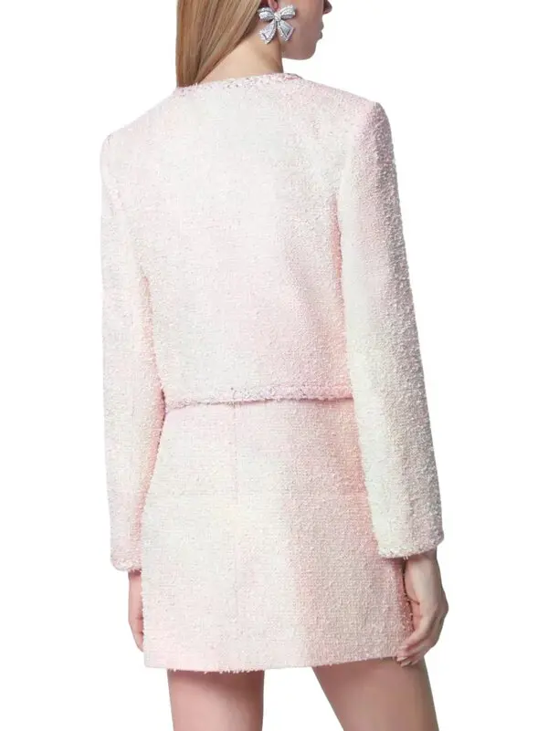 SELF-PORTRAIT Sequin-embellished Bouclé Jacket - Pink