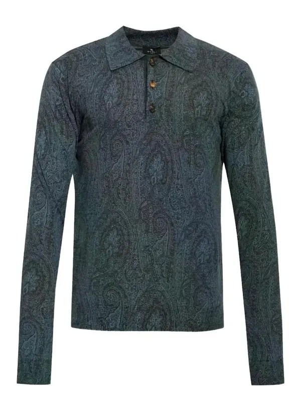Etro Paisley-print Polo Shirt - Blue
